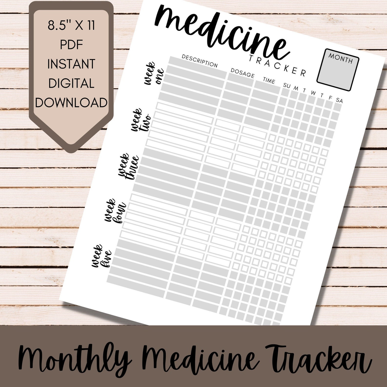 Medicine Tracker, Medication Tracker, Printable Medicine Log, Printable ...