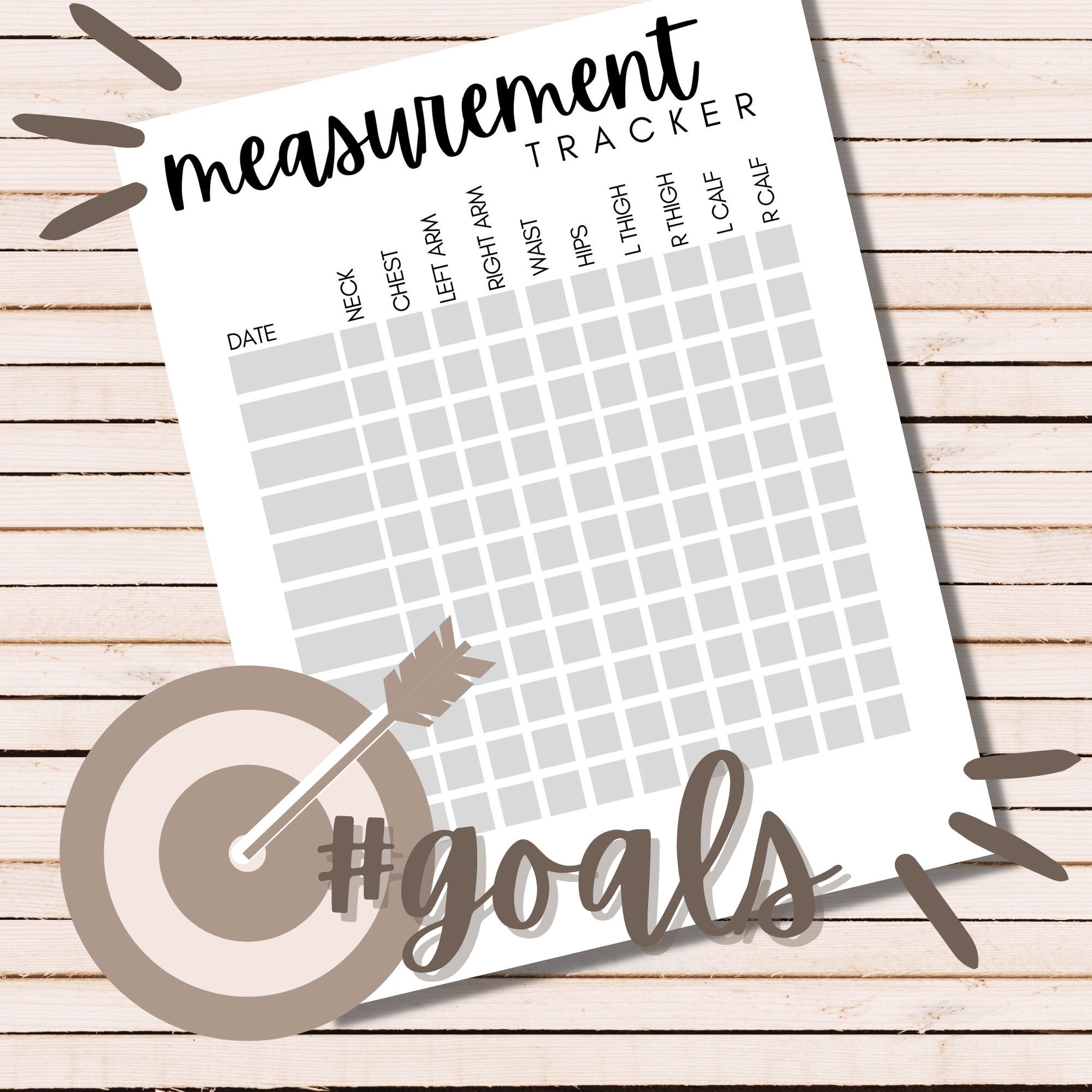 Printable Body Measurement Tracker, Body Measurement Chart, Weight Loss ...