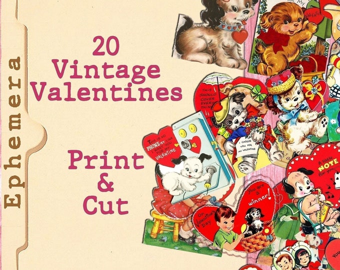 Printable Vintage Valentines Retro Valentine Cards Valentine's Day ...