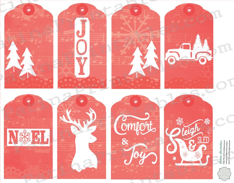 Large Christmas Gift Tags Printable Christmas Tags Junk | Etsy