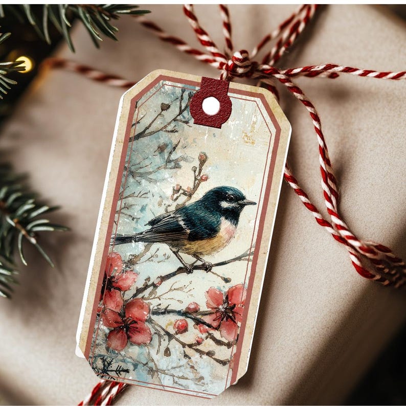 Christmas Birds Gift Tags Digital Download Gifts Tag Printable Labels ...