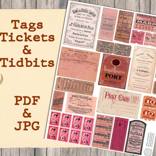 Printable Ephemera Pack Junk Journal Embellishments Vintage - Etsy