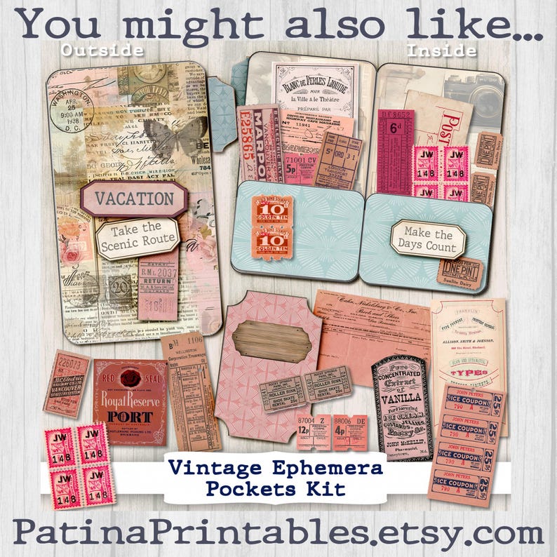 Vintage Tickets Junk Journal Kit Fussy Cuts Ephemera Printable Ticket ...