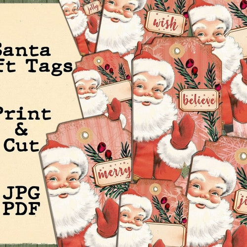 Santa Gift Tags Printable Customizable Template // Digital - Etsy