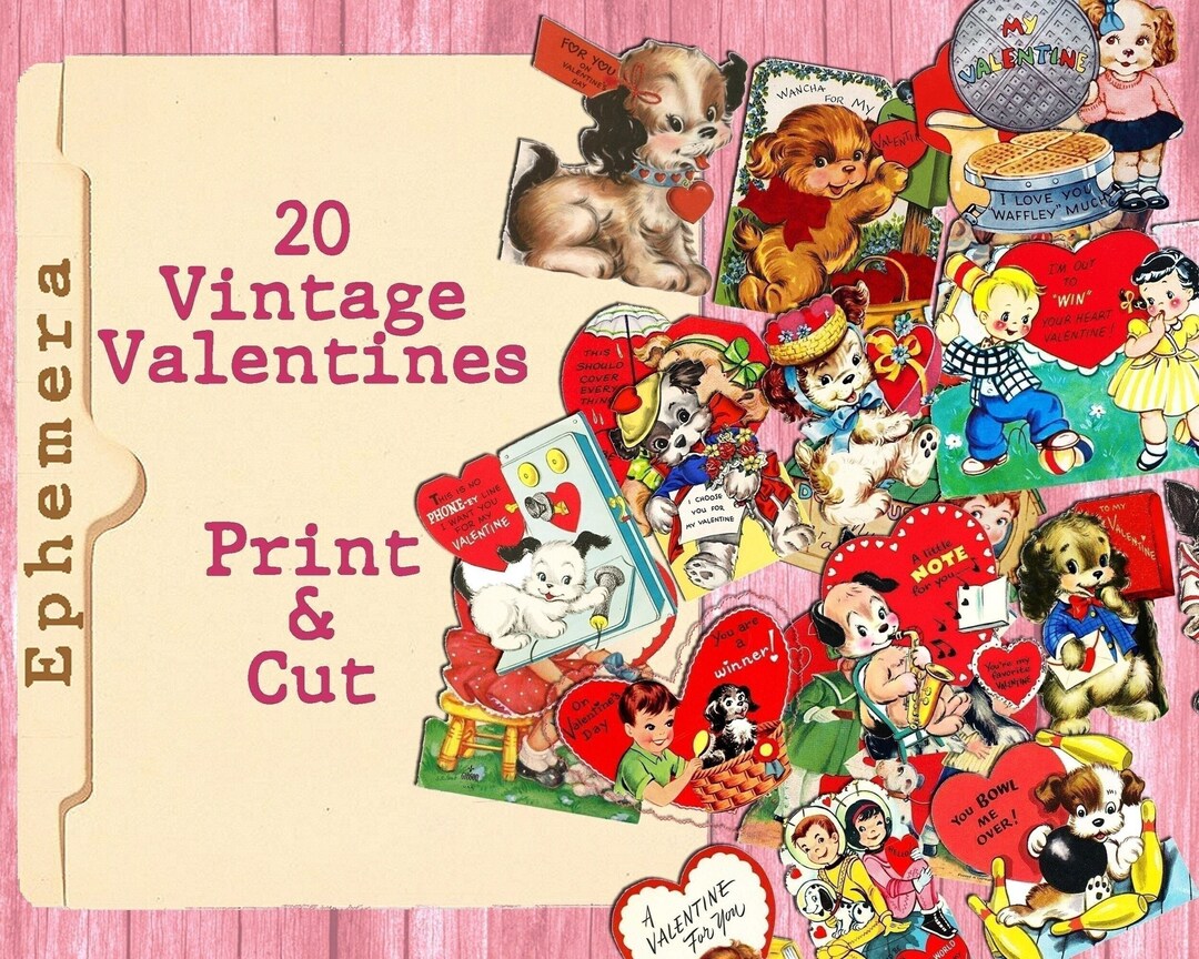 20 Vintage Valentines, Printable, Vintage, Valentines, Valentine, Day ...