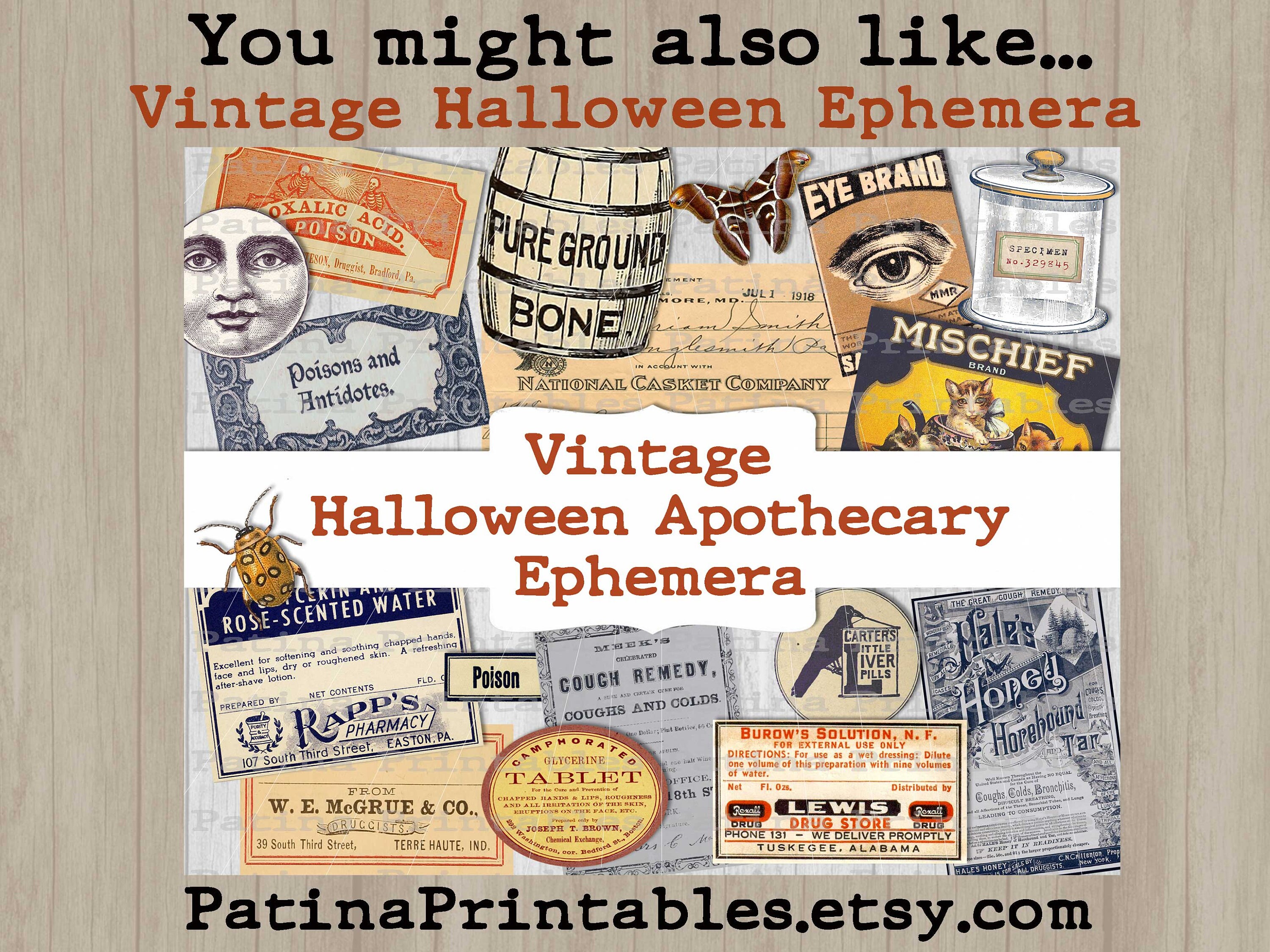 Halloween Ephemera Kit Vintage Halloween Ephemera Pack - Etsy