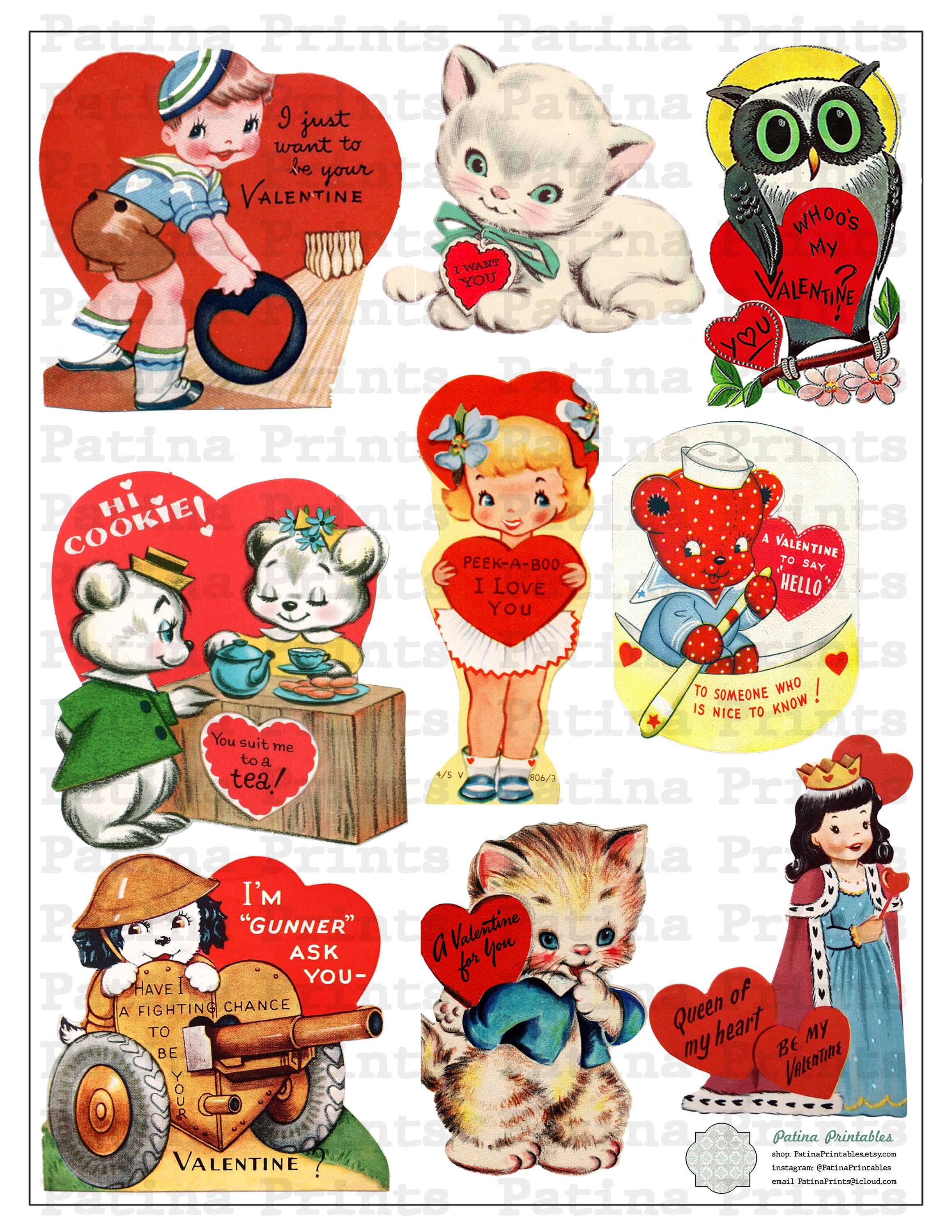 Vintage Valentines, Printable, Vintage, Valentines, Retro, Valentine ...