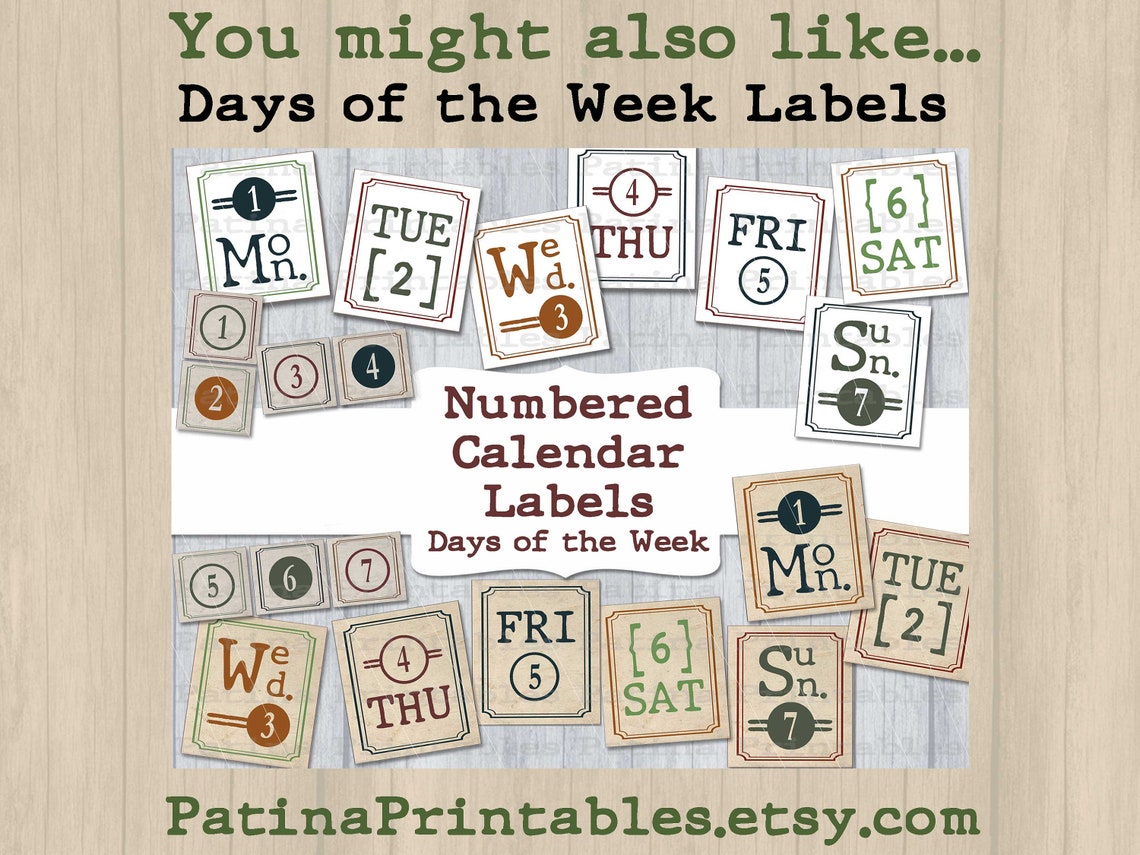 Numbered Calendar Labels Printable Monthly Tabs Months - Etsy