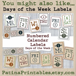 Numbered Calendar Labels Printable Monthly Tabs Months - Etsy
