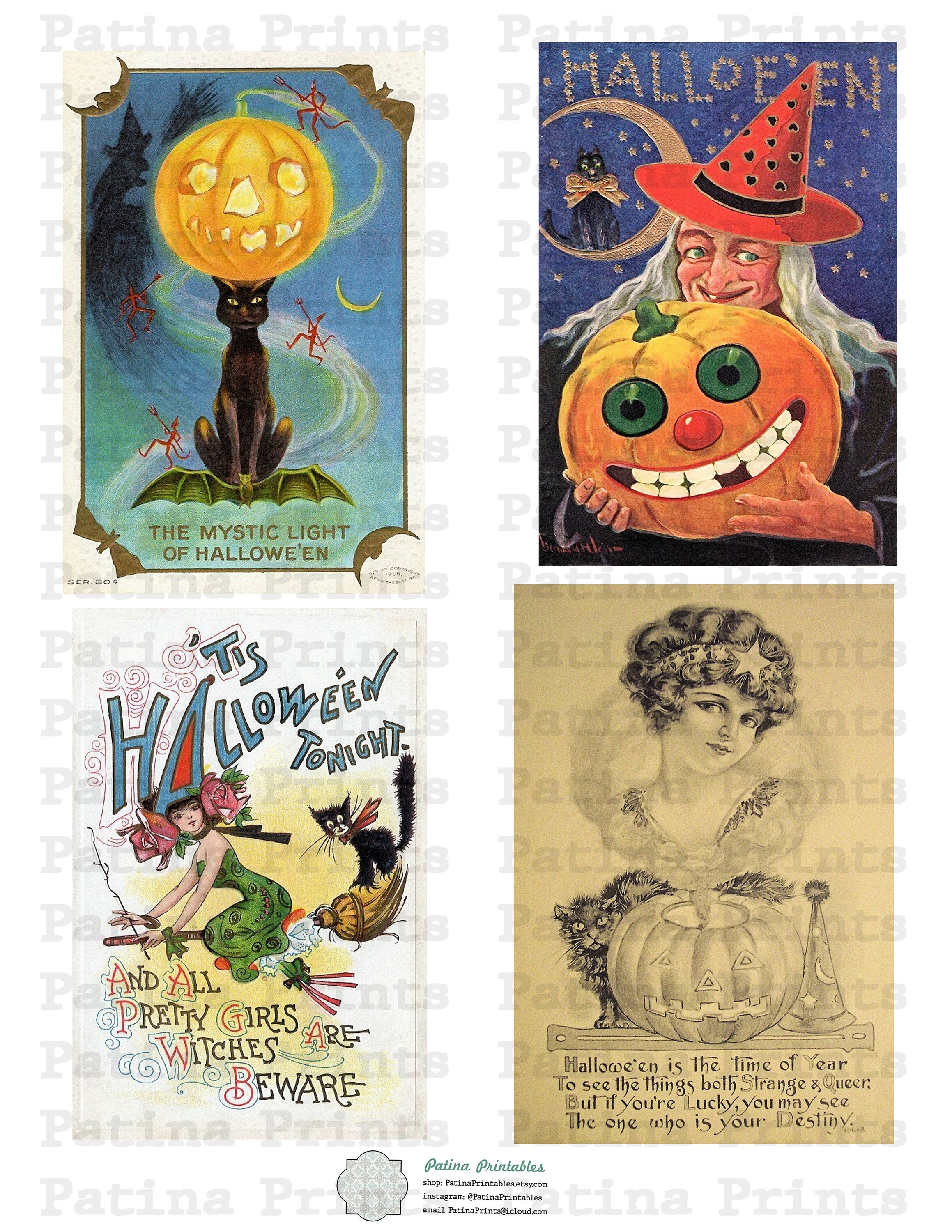 Halloween Ephemera Kit Vintage Halloween Ephemera Pack - Etsy