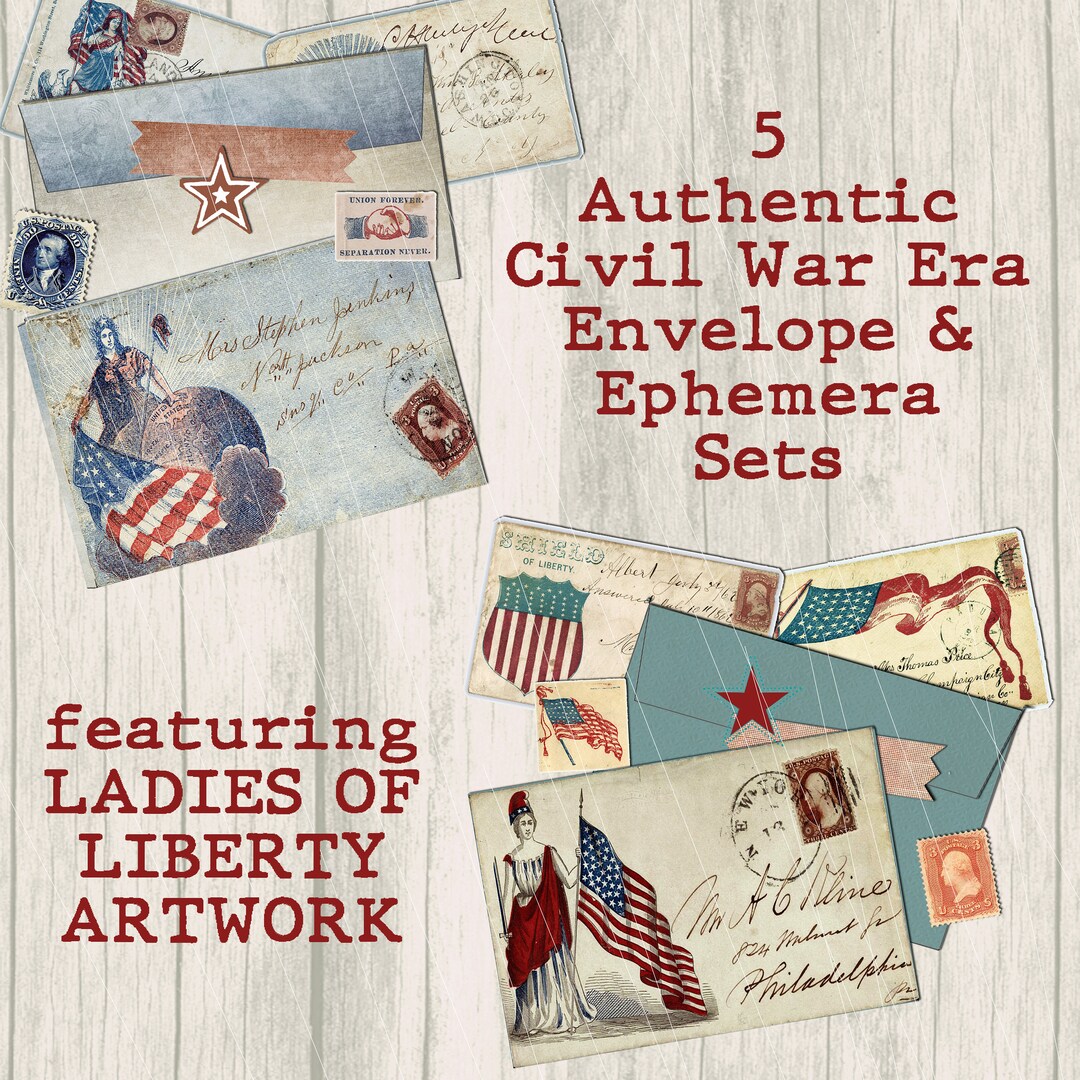 5 Envelopes Kit, Printable, 1800s Letters, Envelope, Kit, Vintage ...