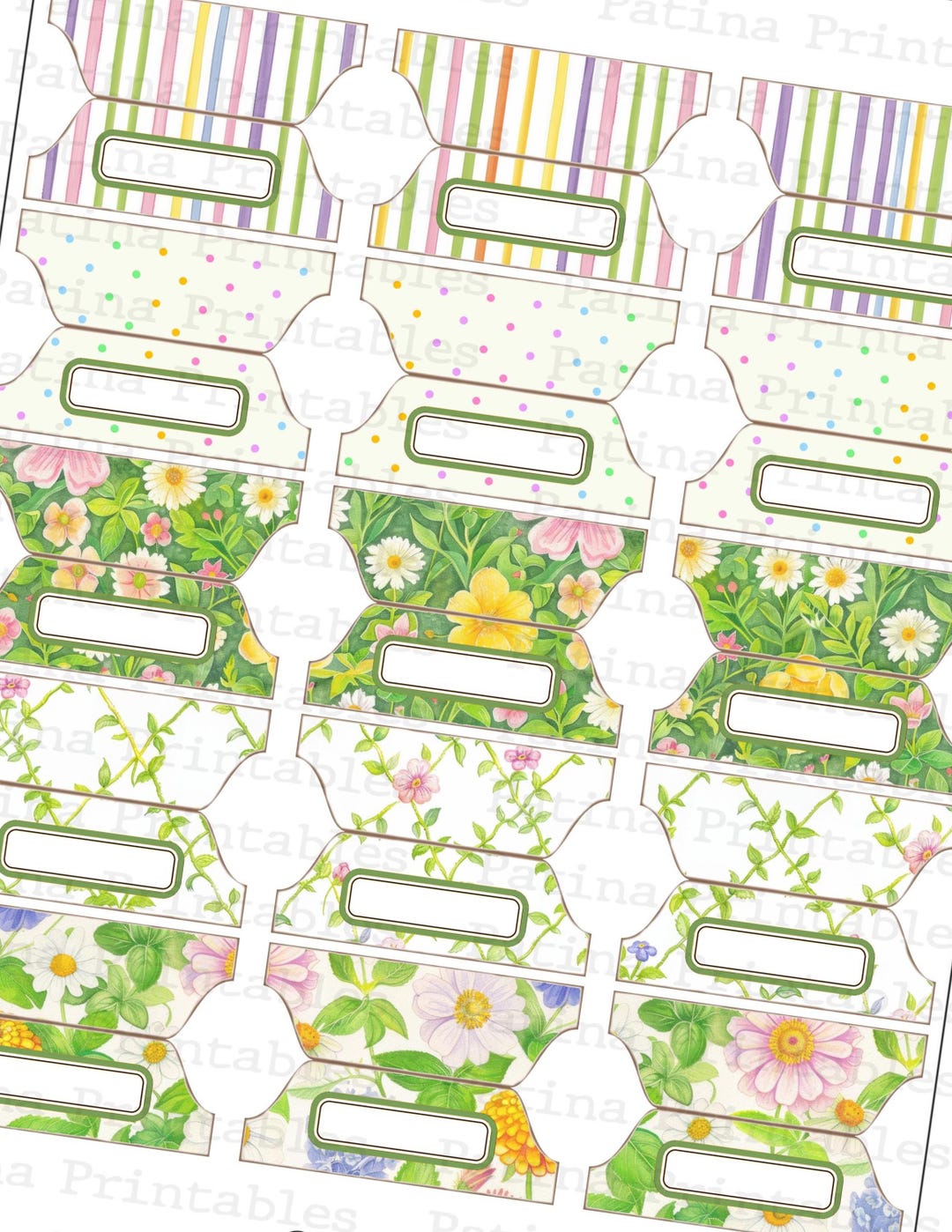 Printable Page Tabs Label Tab Dividers Floral Planner Summer Labels ...