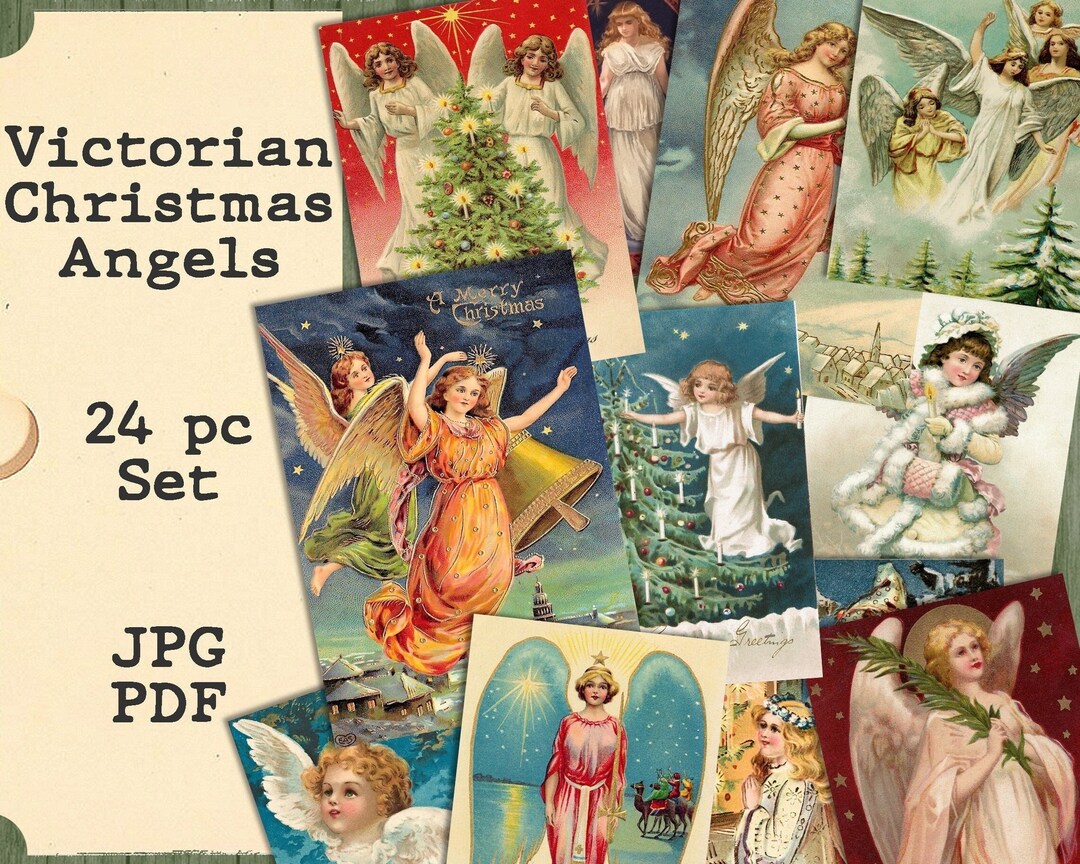 Printable Angel Ephemera, Printable Vintage Christmas, Christmas ...