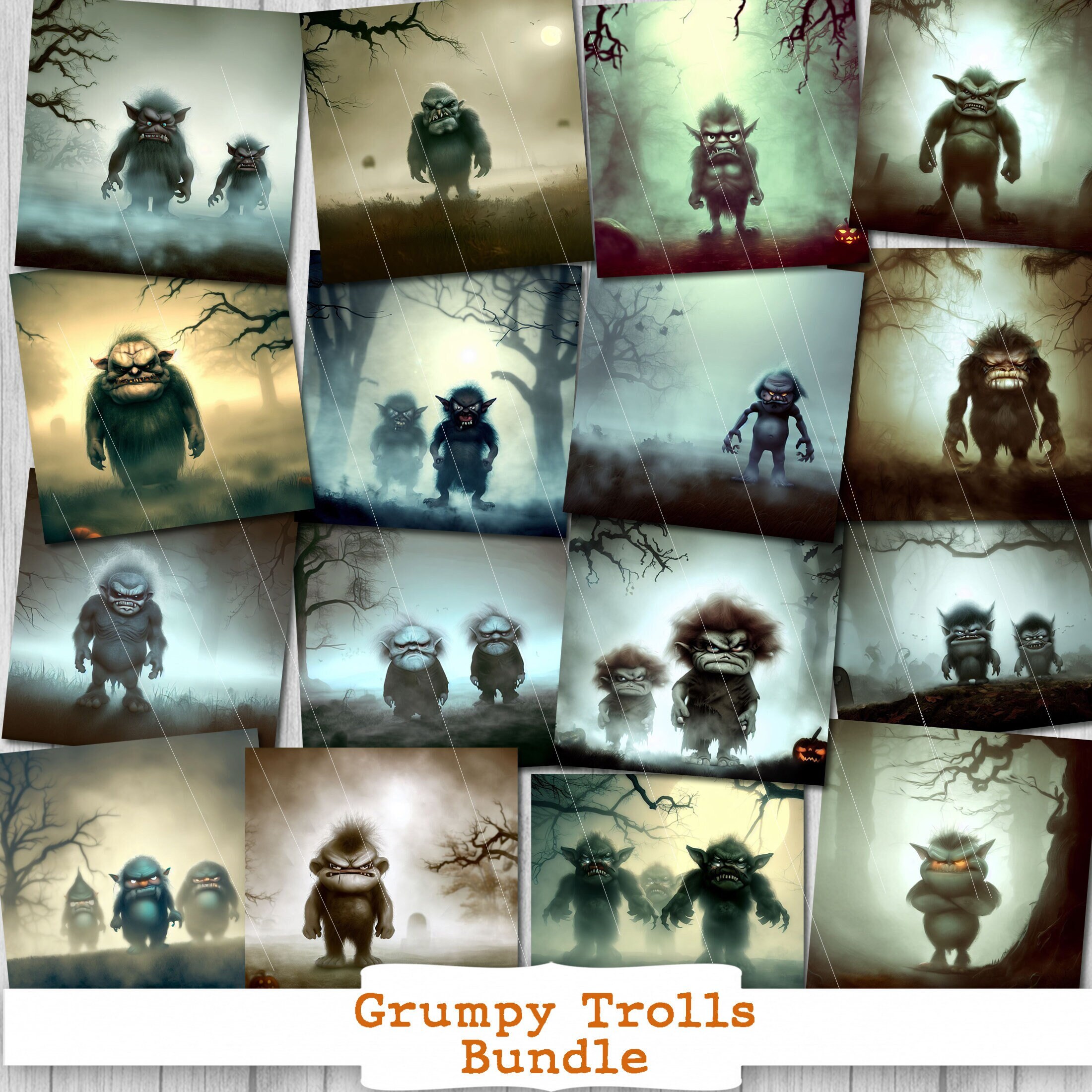 Grumpy Troll Clipart