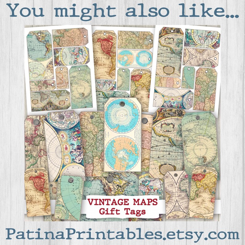 Vintage Travel Folio Gift Kit Digital Download Gifts Cards Tickets ...