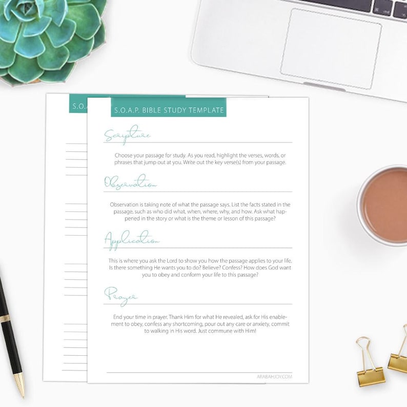 SOAP Bible Study Method Printable Sheets - Etsy