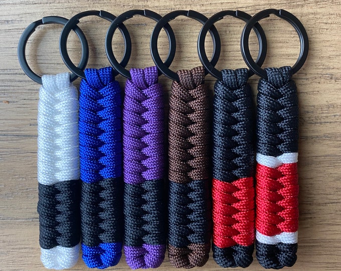 Blue Brazilian Jiu Jitsu Belt Wrist Key Chain Fob - Etsy