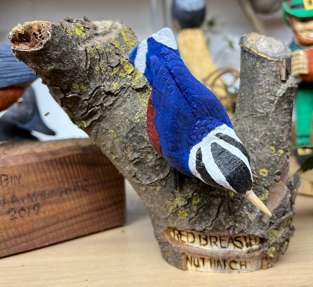 Hand Carved Red-breasted Nut Hatch - Etsy