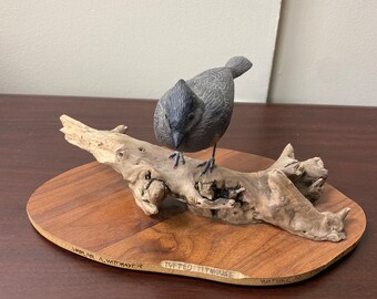 Tufted Titmouse Pair 2 Hand Carved and Hand Painted Wooden - Etsy