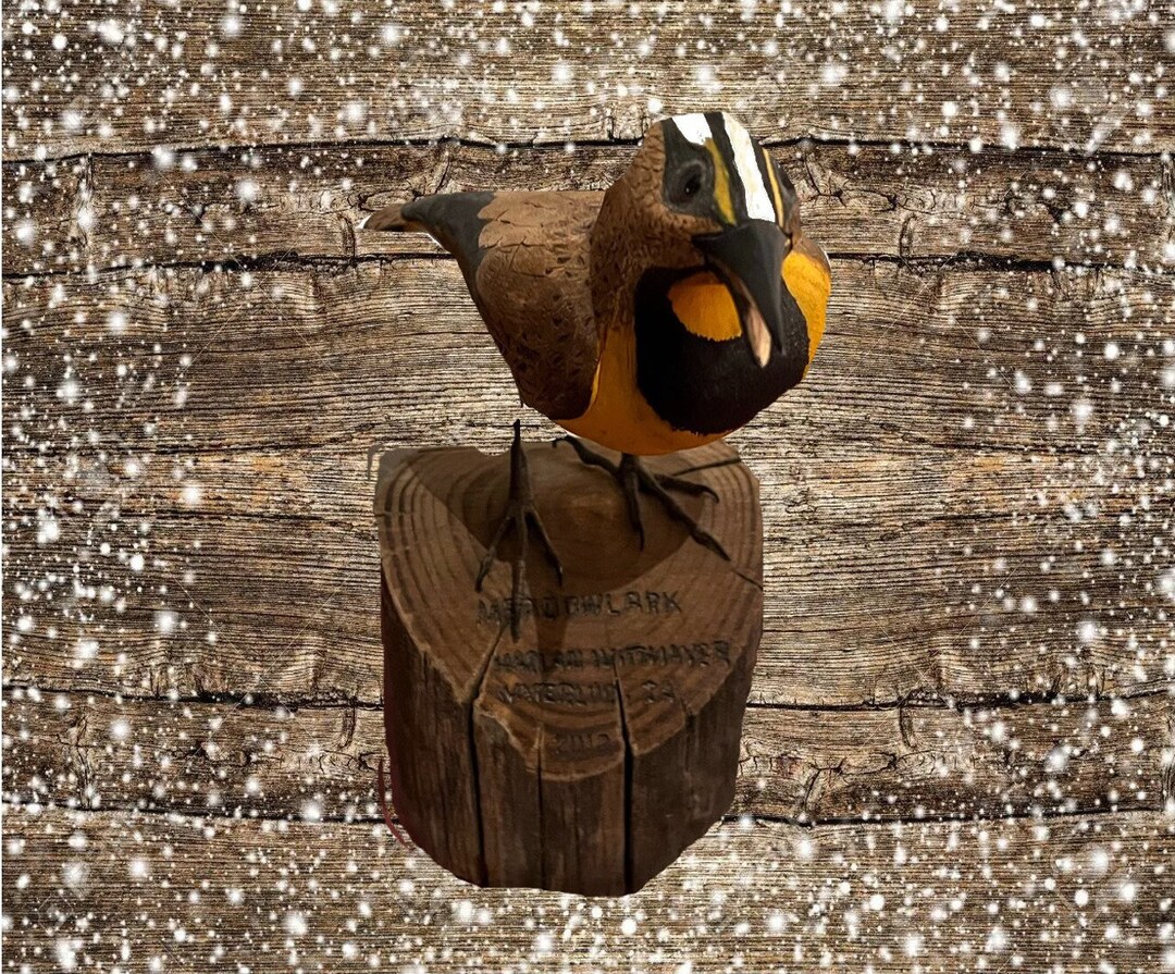 Hand Carved Basswood Meadowlark - Etsy