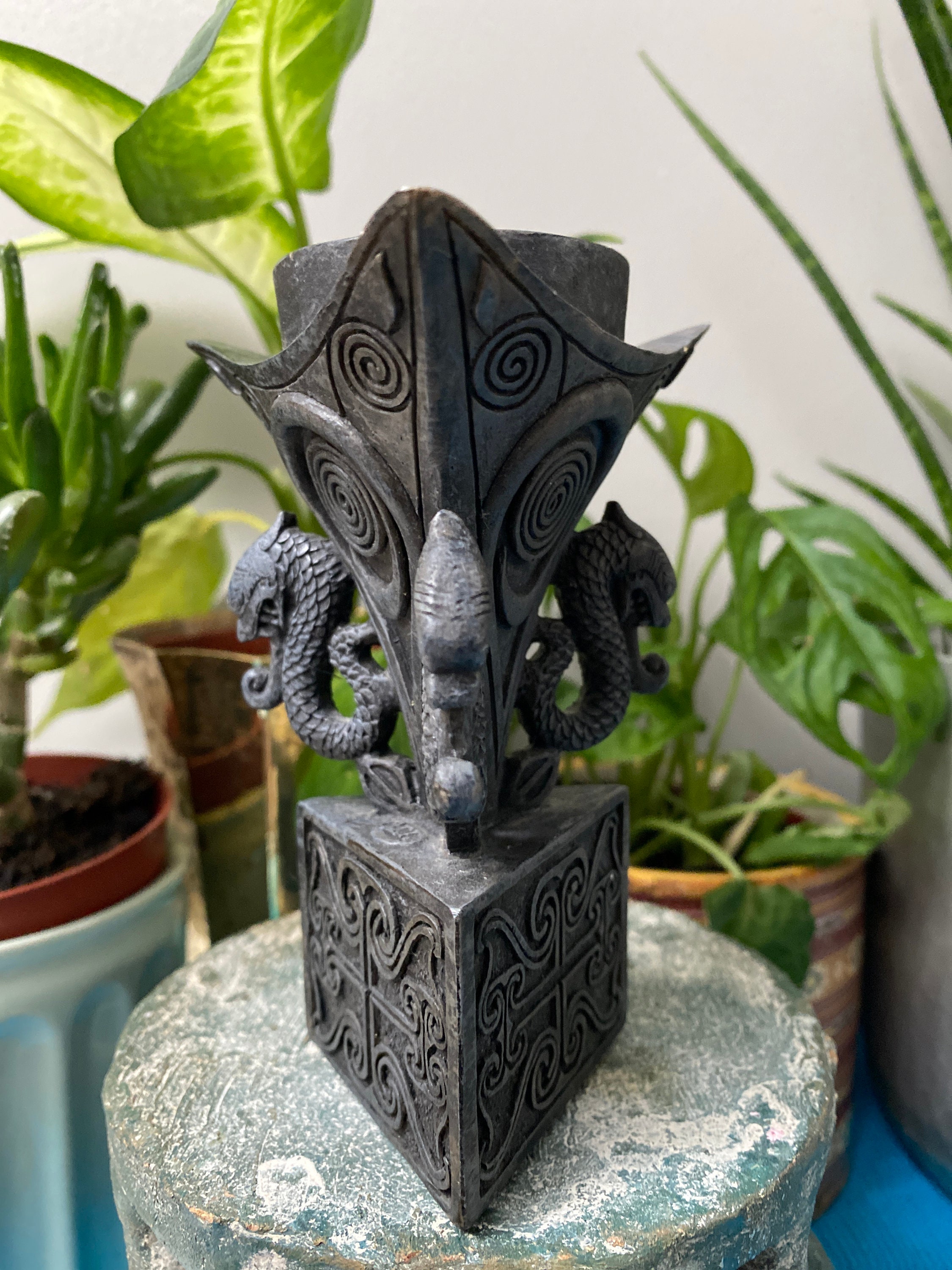 Gotic Dragon Candlestick With Three Dragons - Etsy