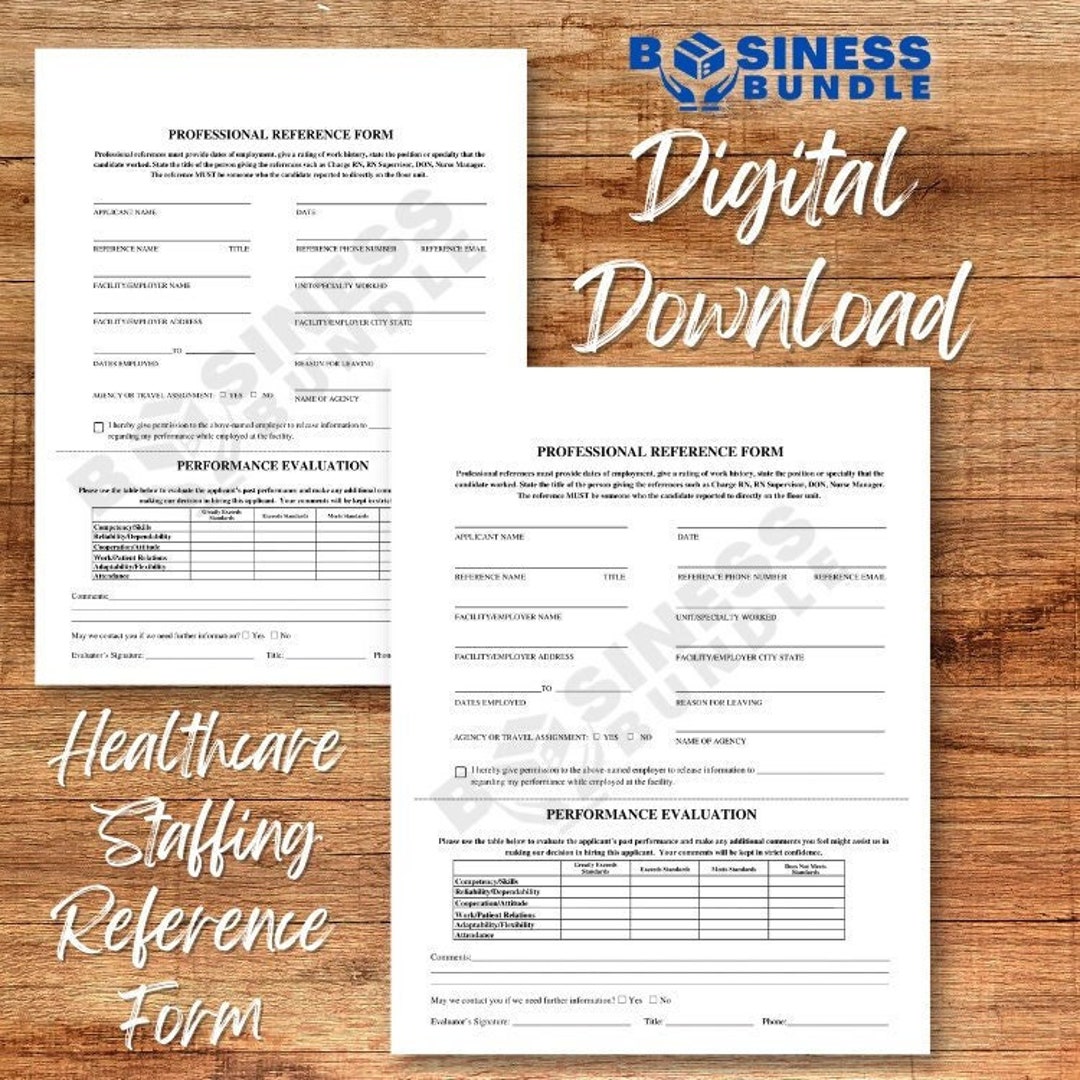 Reference Form, Staffing Agency Templates, Healthcare Staffing ...