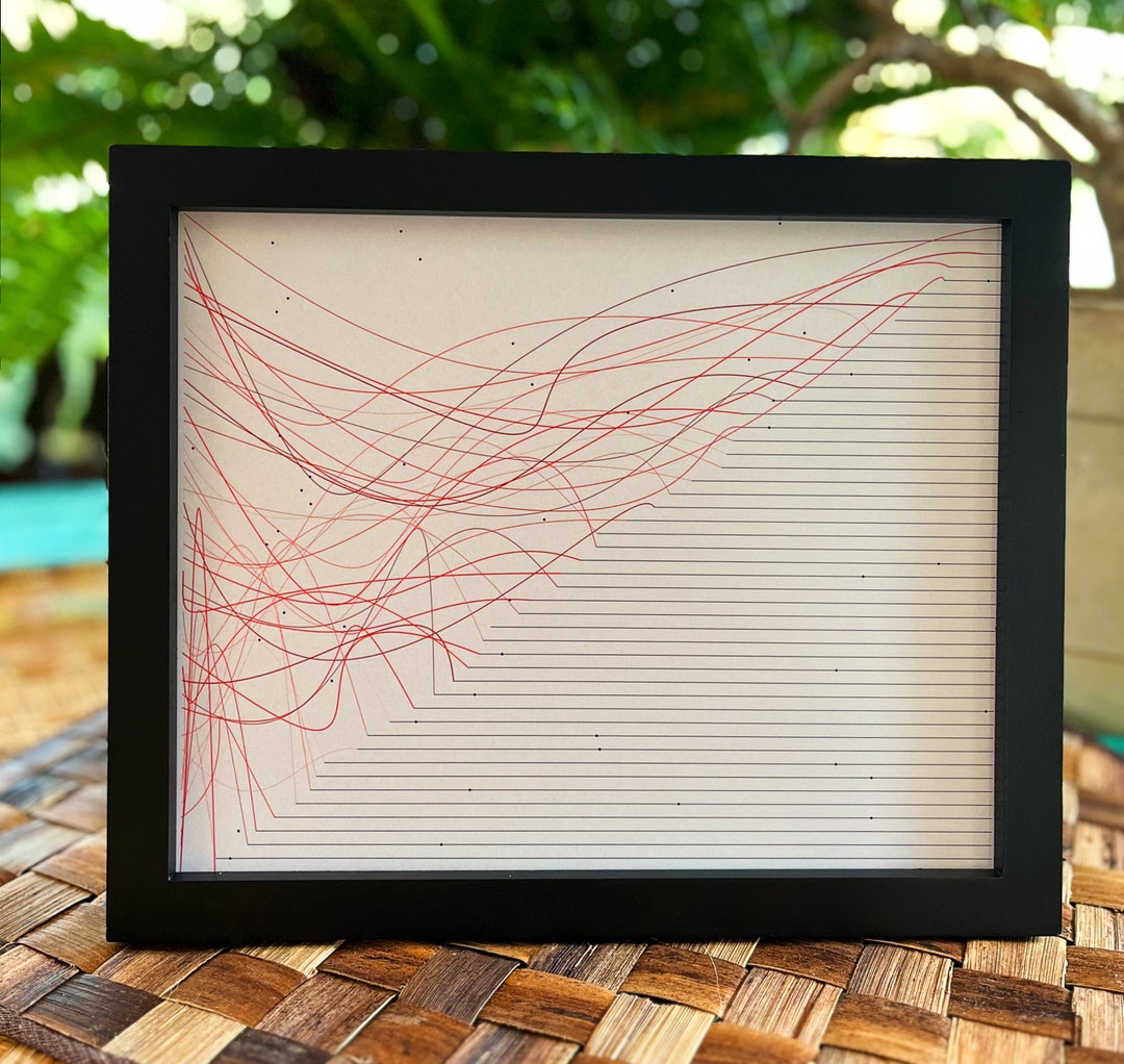 Mid-century Modern Line Art Print, Abstract Waveform Design - Etsy
