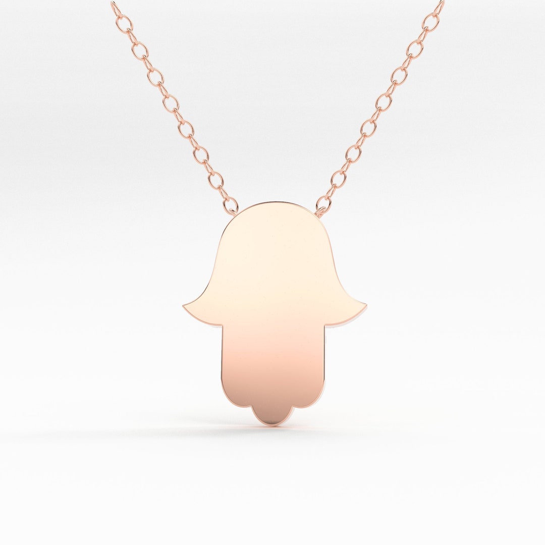 Hamsa Necklace/ 14k Gold Tiny Hamsa Necklace/ Hamsa Necklace - Etsy