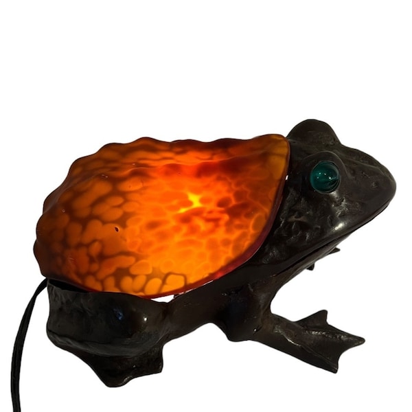 Vintage Glass Frog Lamp - Etsy