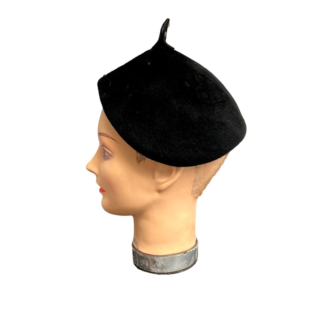 MCM Black Velour Cap Juliet Style Needs Adornments TLC - Etsy