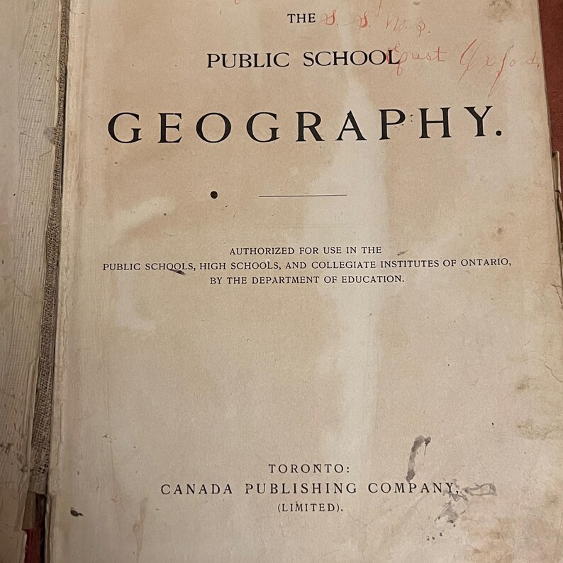Antique 1900s Public School Geography Book by Canada Publishing Co. - Etsy
