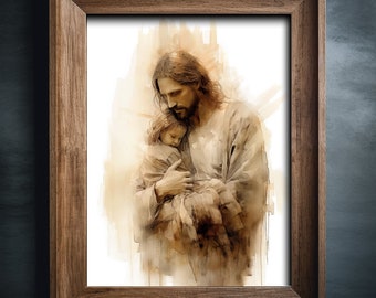 Jesus Portrait, Digital Download, Jesus Art Print, Jesus Wall Art ...