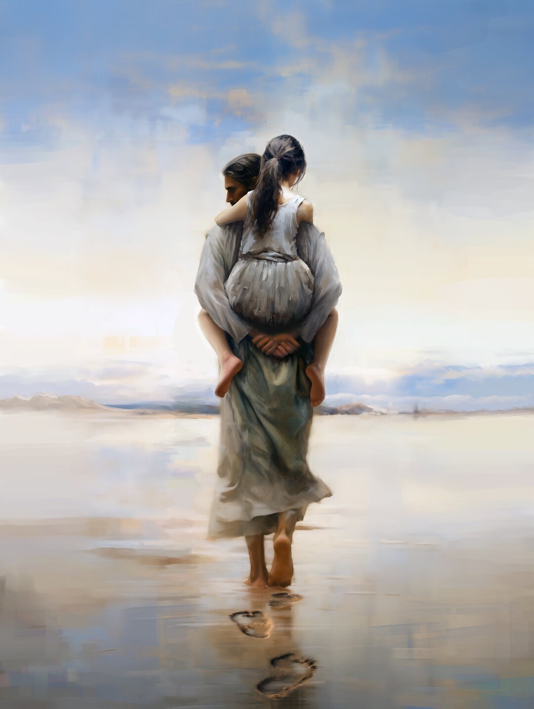 Footprints, Digital Download, Jesus Art Print, Jesus Wall Art ...