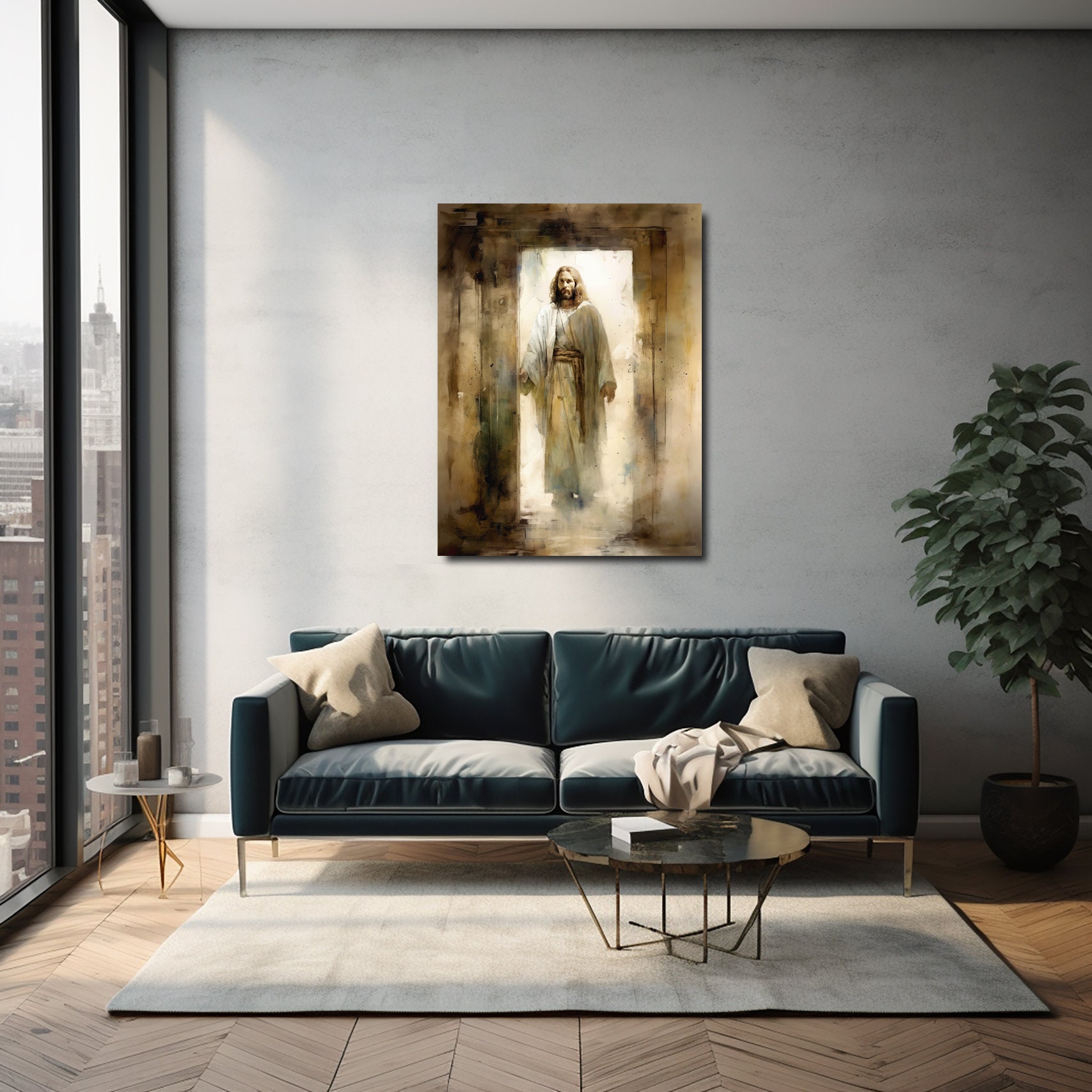 Jesus Christ, let Him In Canvas Print, Jesus Portrait, Jesus Art, Jesus ...