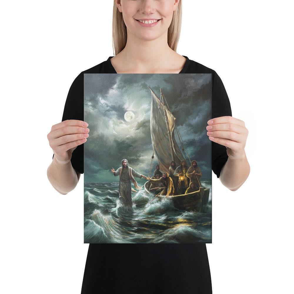 Canvas Print, Be Not Afraid, Peter, Walks on Water, Lds Art, Jesus Art ...