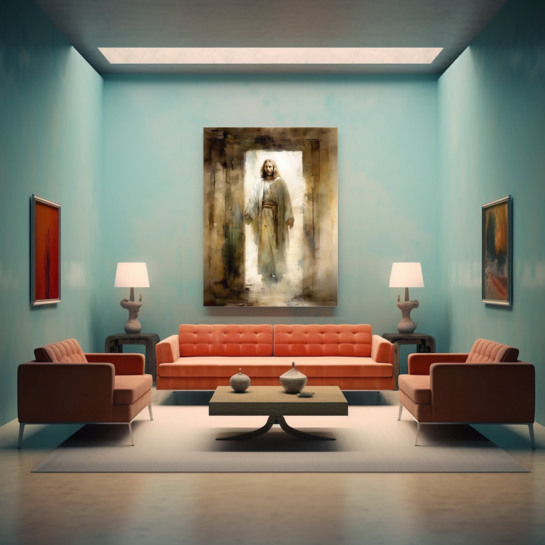 Jesus Christ, let Him In Canvas Print, Jesus Portrait, Jesus Art, Jesus ...