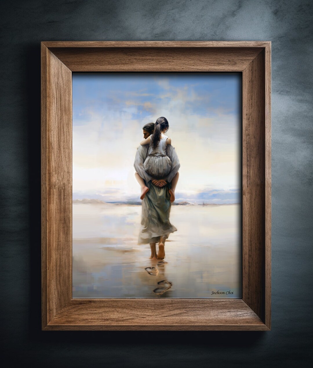 Poster Print, "footprints in the Sand", Christian Art, LDS Art, Jesus ...