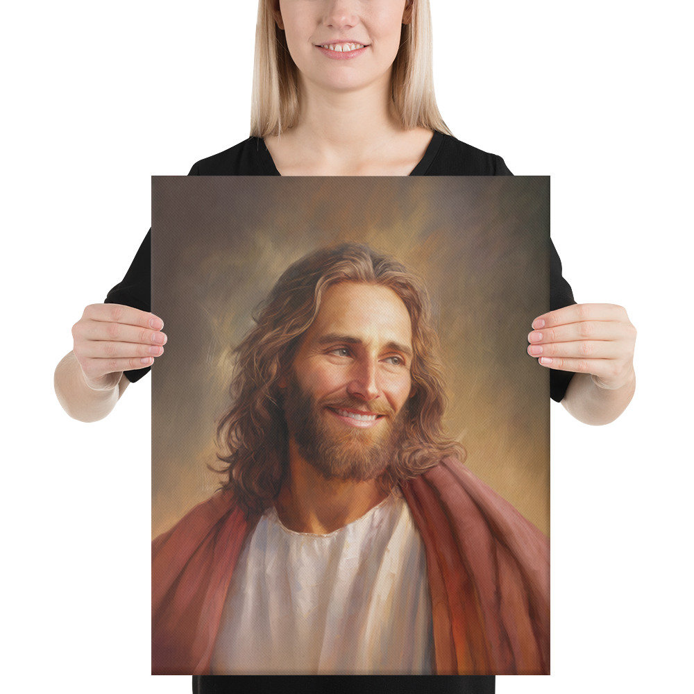 Jesus Christ Canvas Print, Christian Art, Smiling Jesus Christ, LDS Art, Jesus Art, Jesus ...