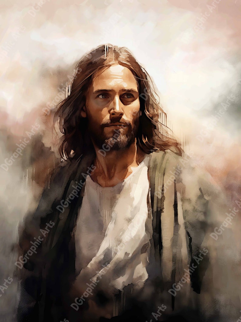 Jesus Porträt, digitaler Download, Jesus Kunstdruck, Jesus Wandkunst ...
