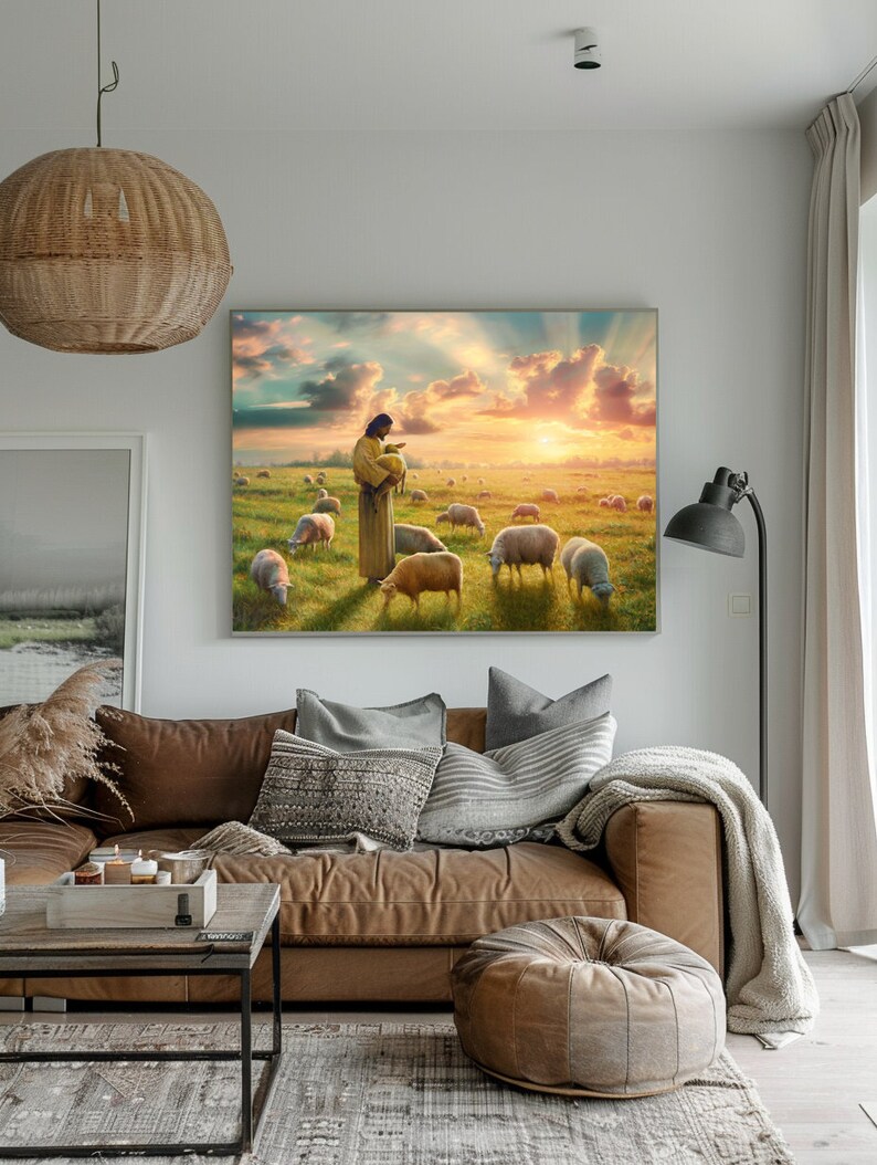 Canvas Print, Our Good Shepherd, the Lost Sheep, Jesus Christ, Jesus ...