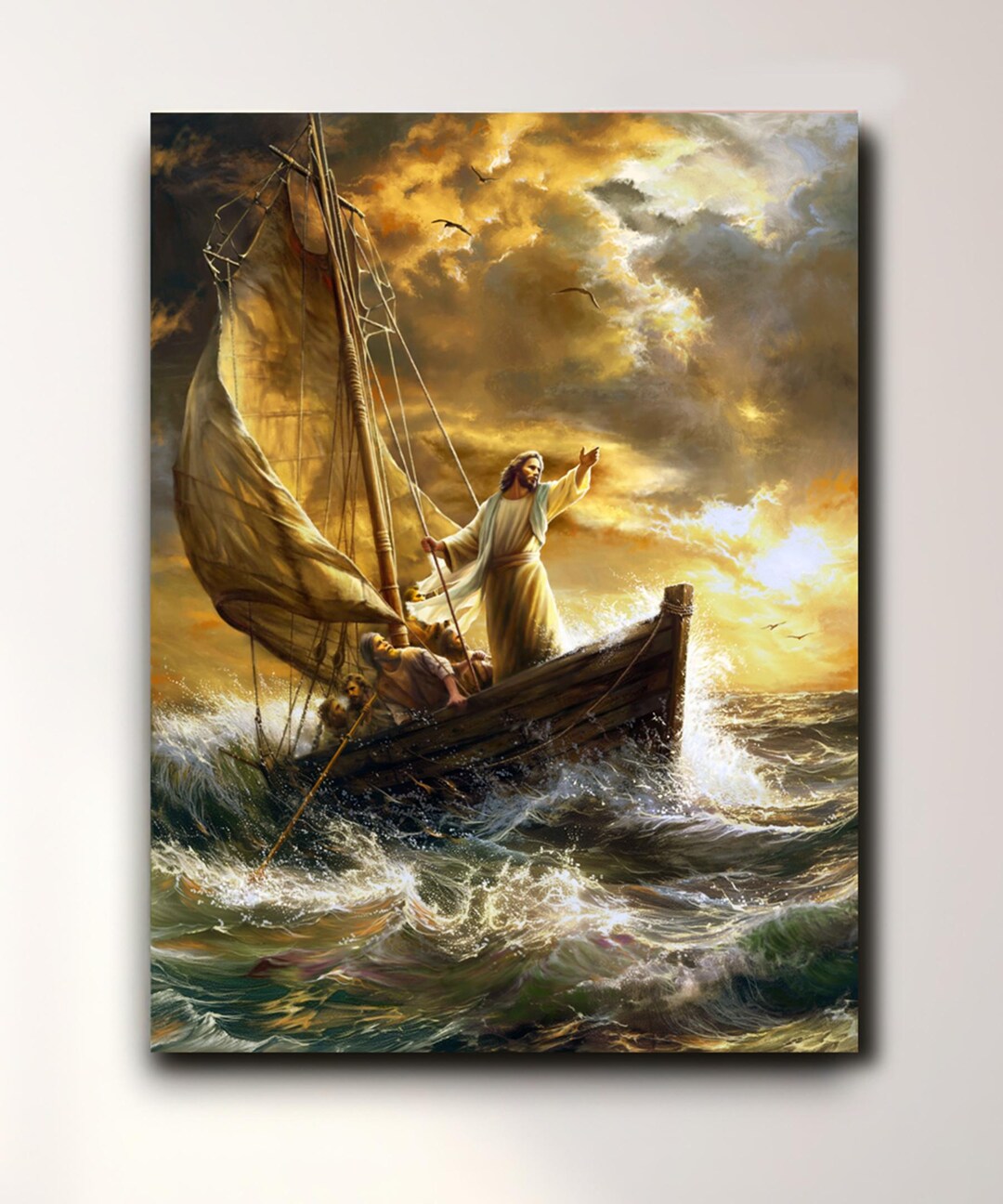 Canvas Print, Peace, Be Still, Jesus Calms the Storm, Jesus Art, Lds ...