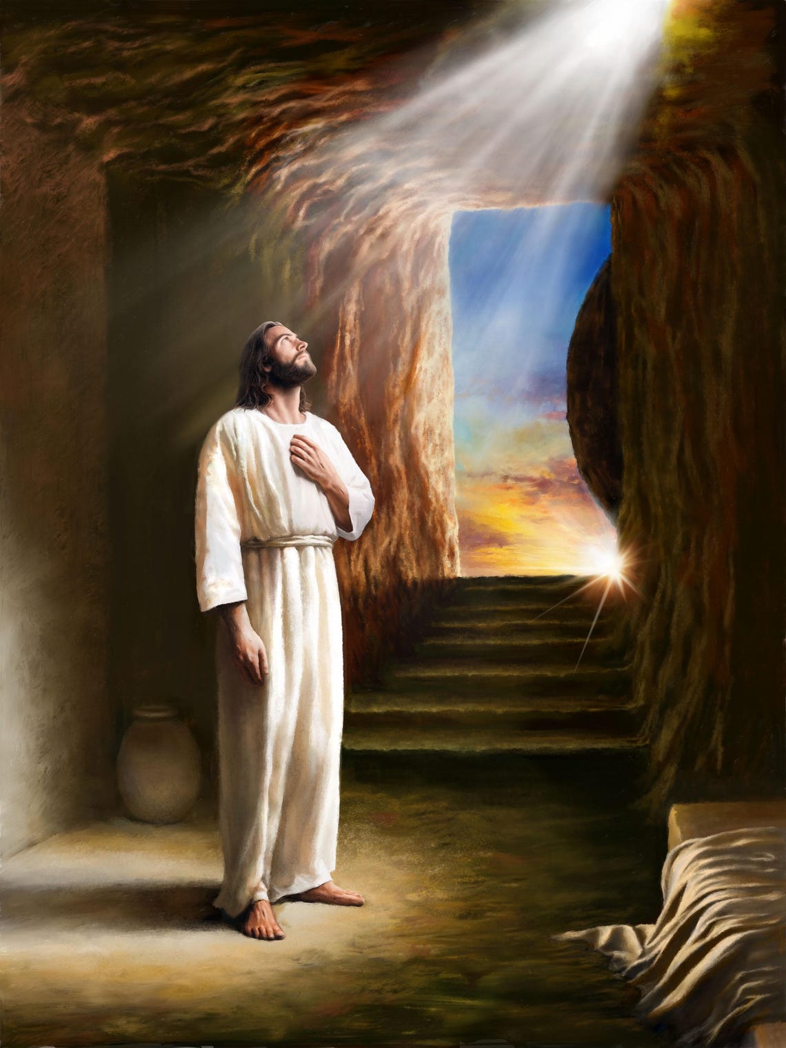 Canvas Print, Jesus Art, Lds Art, Resurrection, Jesus Painting, Easter ...