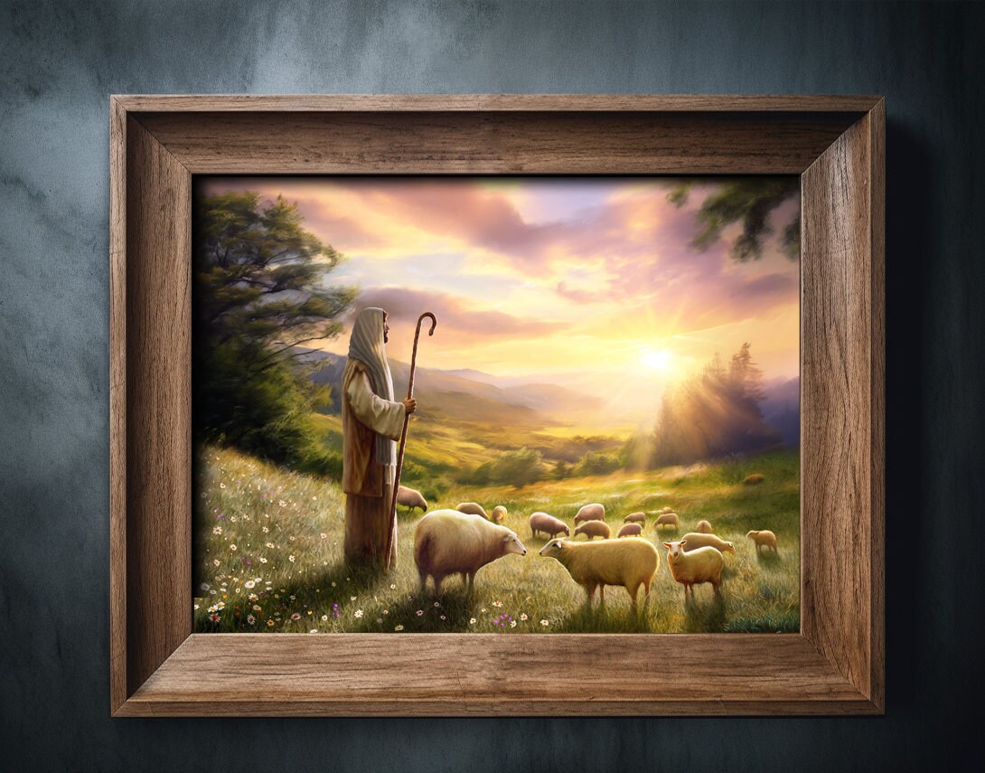 Poster Print, Jesus is Our Good Shepherd, the Lost Sheep, Jesus Christ ...
