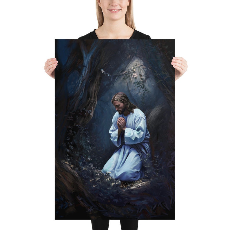 Jesus Christ Poster Print, Gethsemane, Christian Art, Decor, Gift, Lds ...
