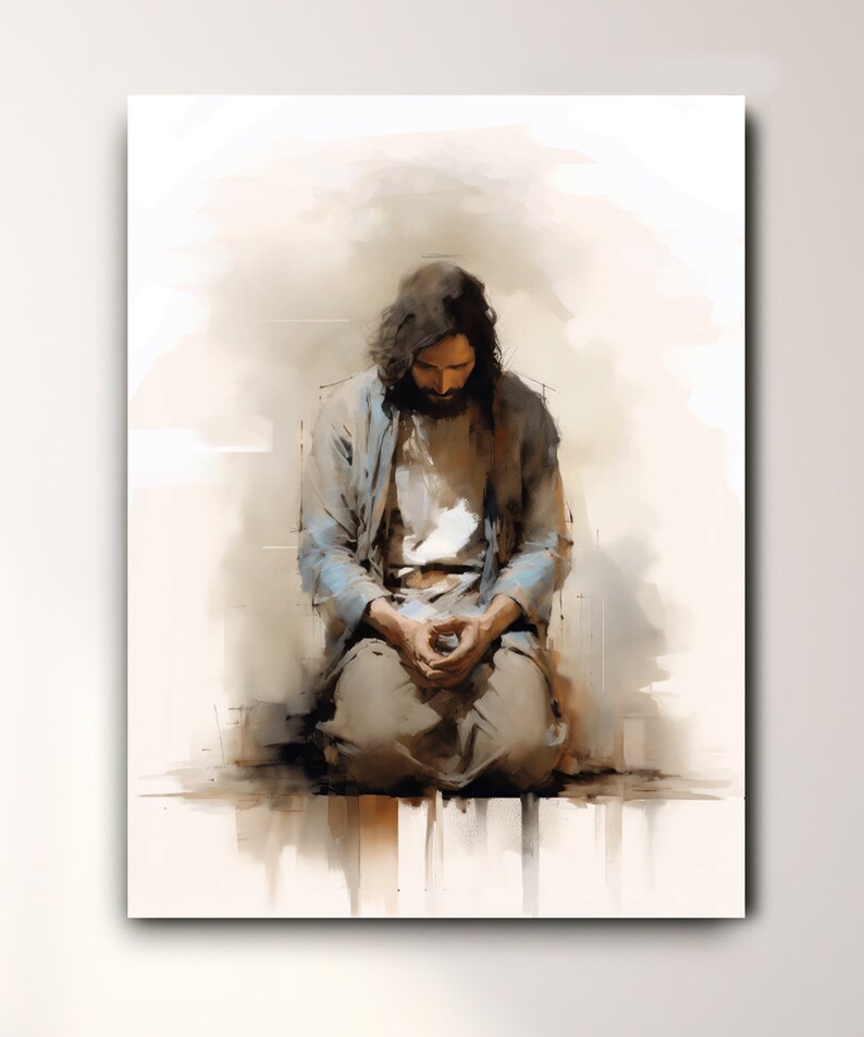Jesus Christ humility Canvas Print, Christian Art, LDS Art, Jesus Art ...