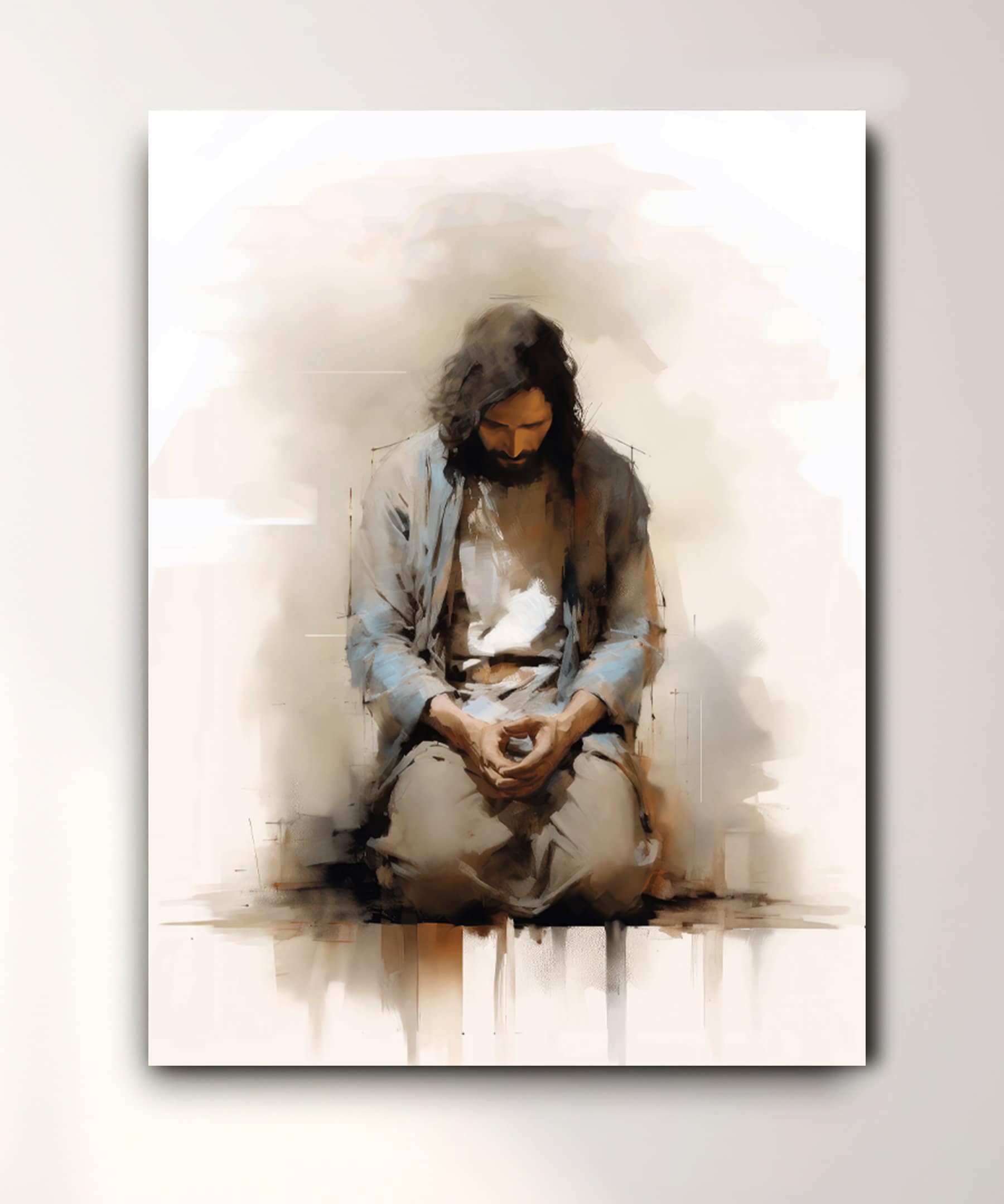 Jesus Christ humility Canvas Print, Christian Art, LDS Art, Jesus Art ...