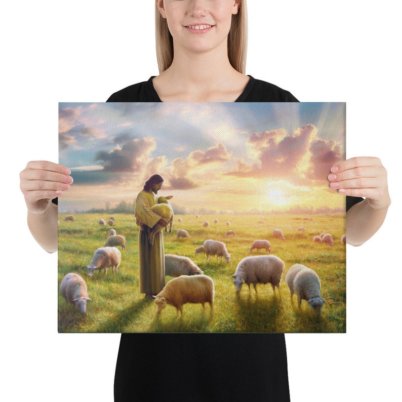 Canvas Print, Our Good Shepherd, the Lost Sheep, Jesus Christ, Jesus ...