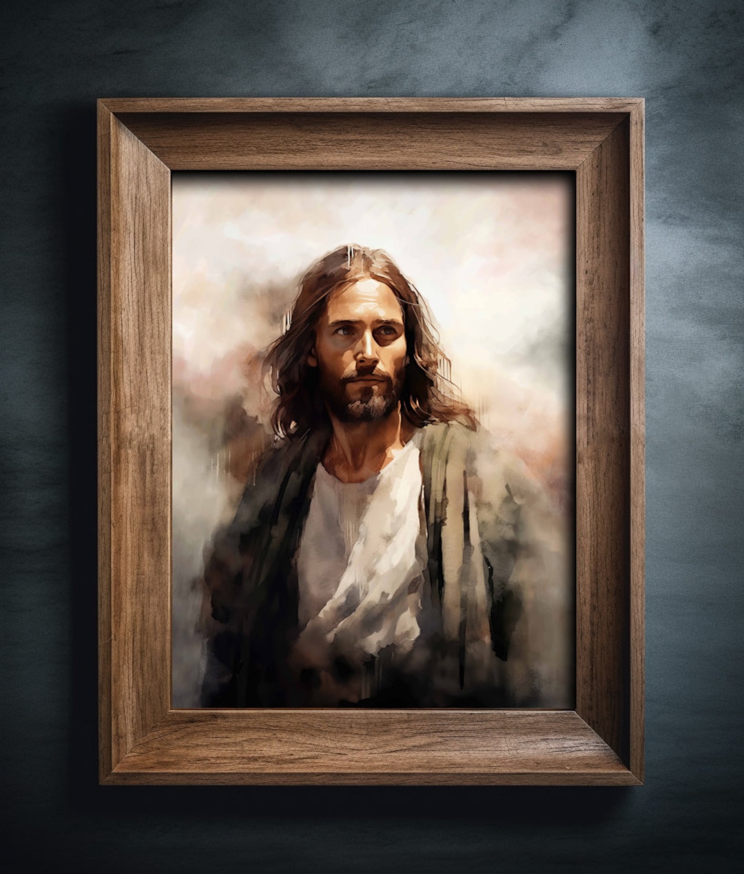 Jesus Porträt, digitaler Download, Jesus Kunstdruck, Jesus Wandkunst ...