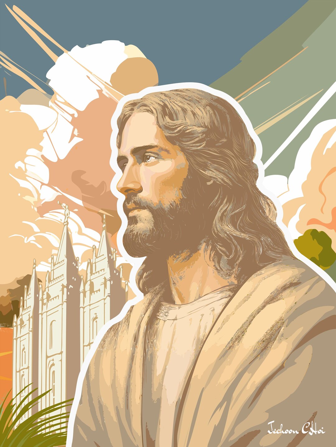 Digital Download, Jesus Christ Portrait, Drawing, LDS Art, Jesus ...