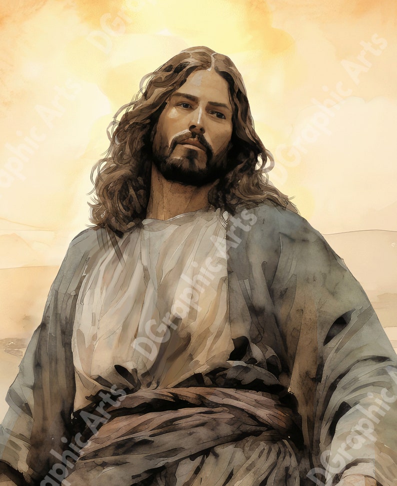 Jesus Porträt, digitaler Download, Jesus Kunstdruck, Jesus Kunst ...